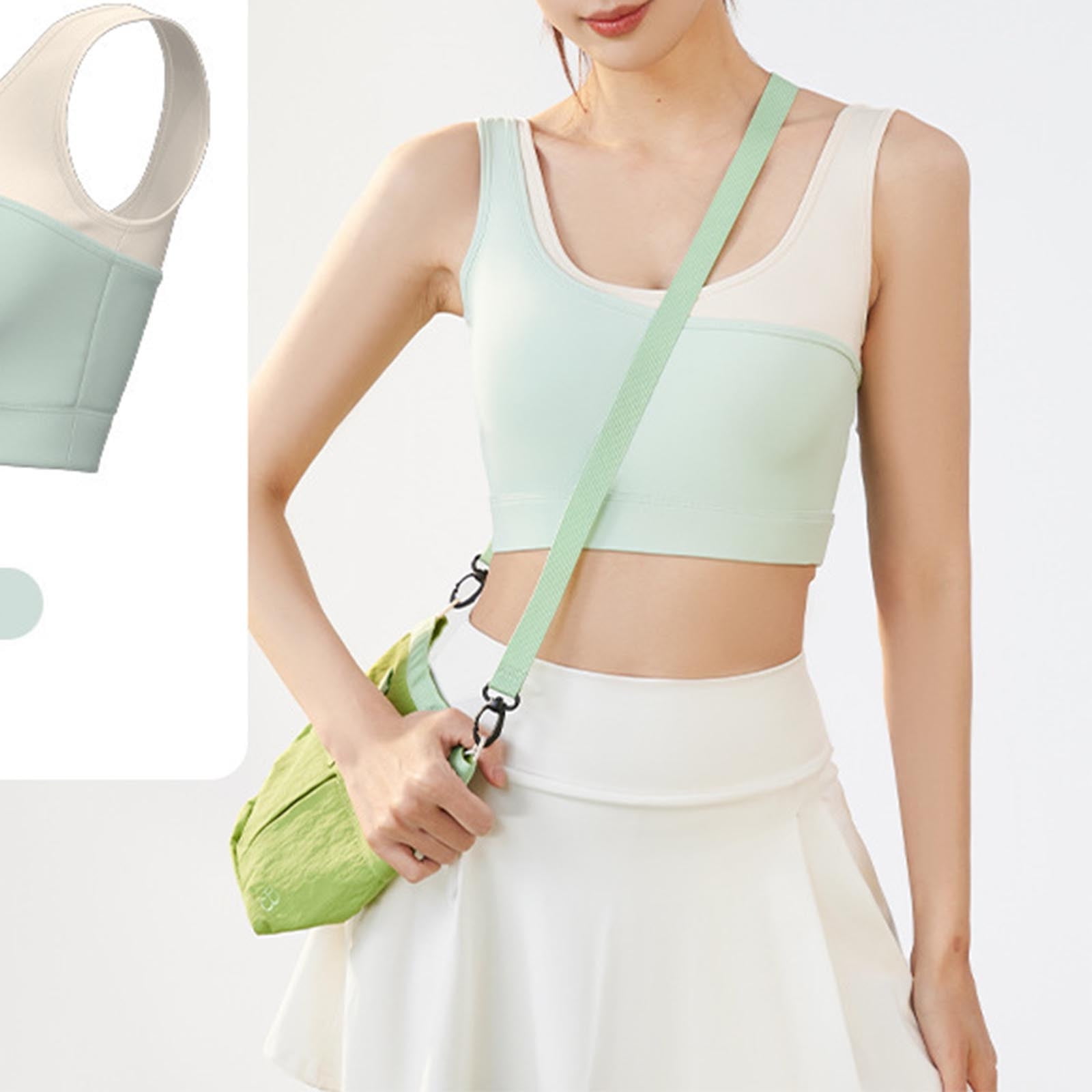 Aobny Nylon Trendy Womans Bras Green Workout Bras Solid Full Coverage ...