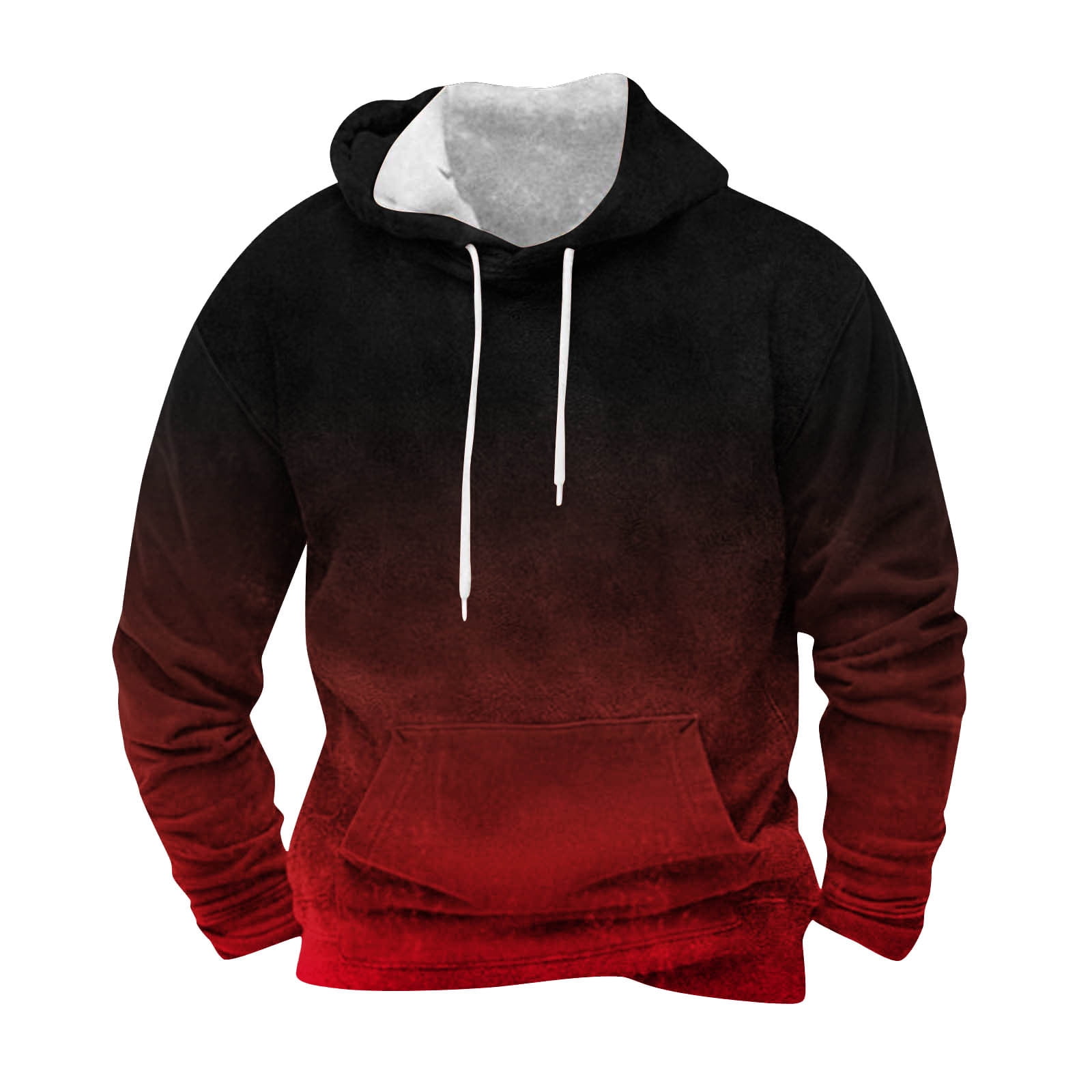 Aobny Red Sweatshirts Cozy Gradient Hoodie Hooded Tops Men Cool Shirts ...