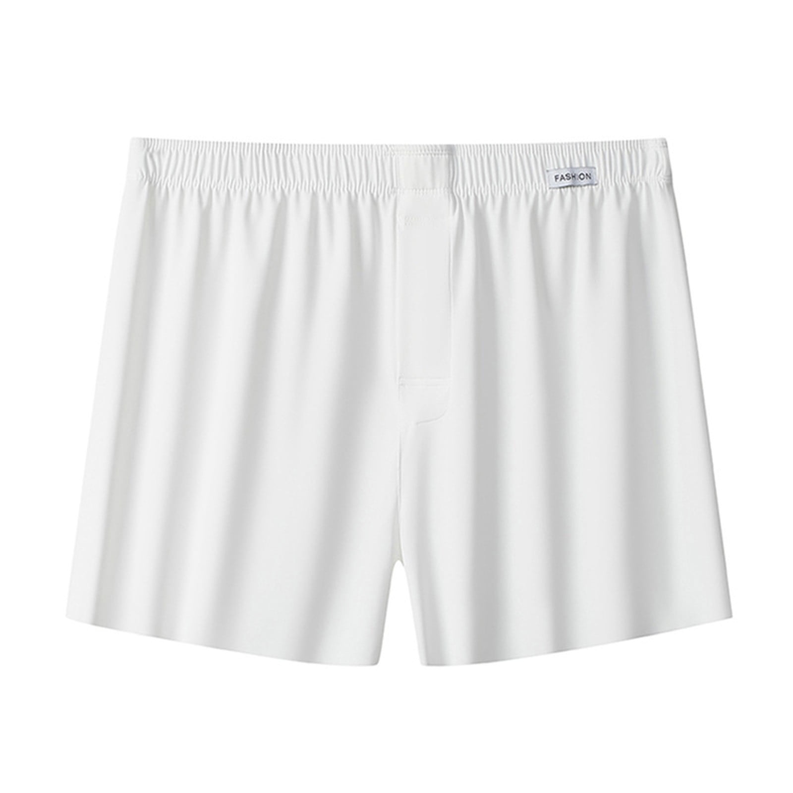 Aobny Silk Pajama Shorts Men White Plus Size Sleep Shorts Short Wide