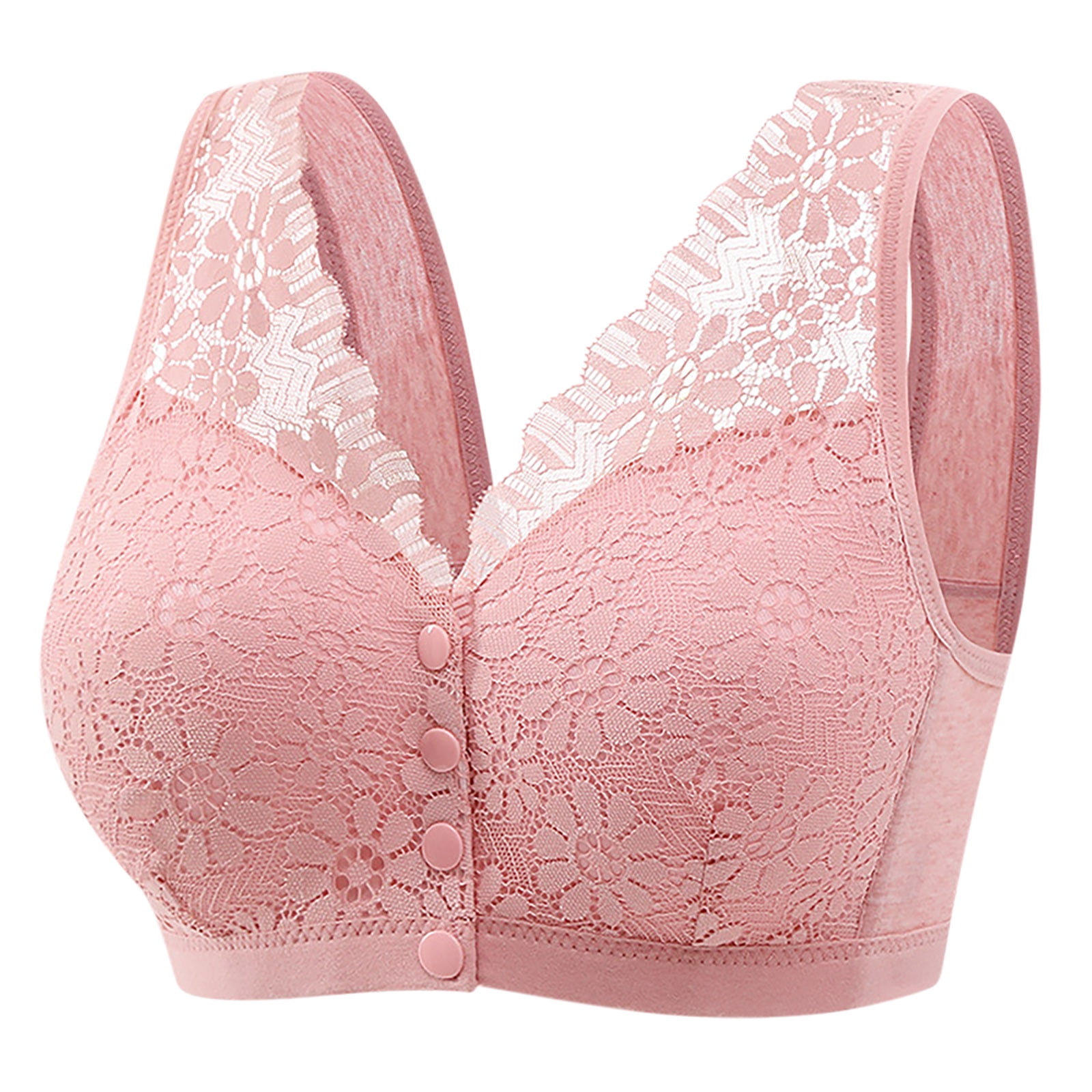 Aobny Soft Bras for Women's Mesh Pink Lace Bras Bralette Solid Full ...