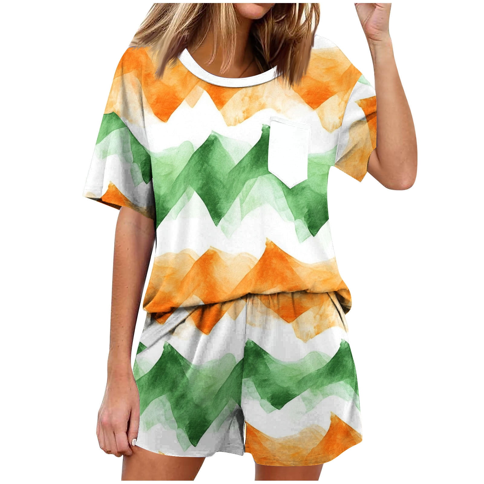 Aobny Soft Fancy Pajamas for Women's Cooling Green Sleepwear Sets ...