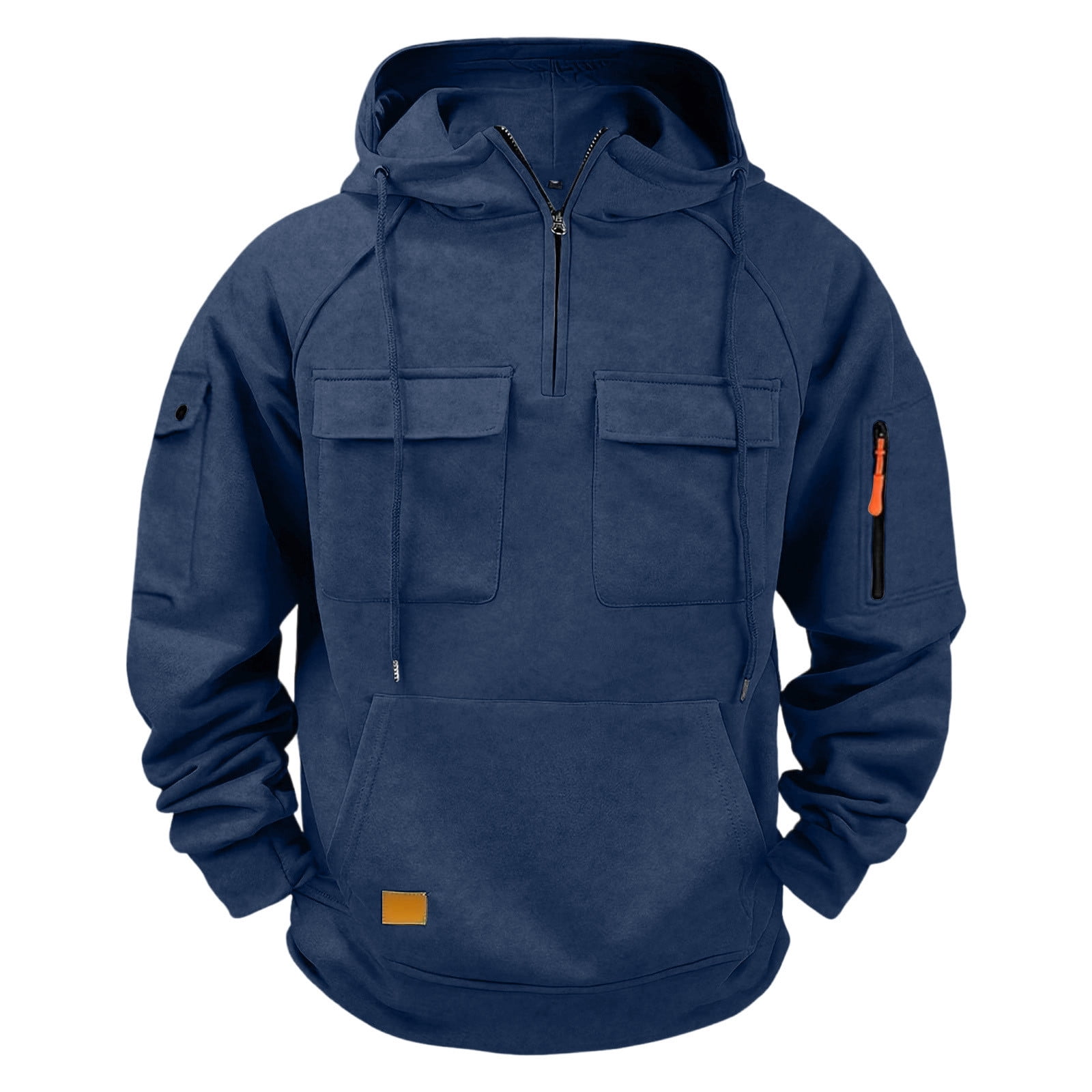 Aobny Tactical Light Weight Hoodies Men Quarter Zip Hooded Navy Blue ...