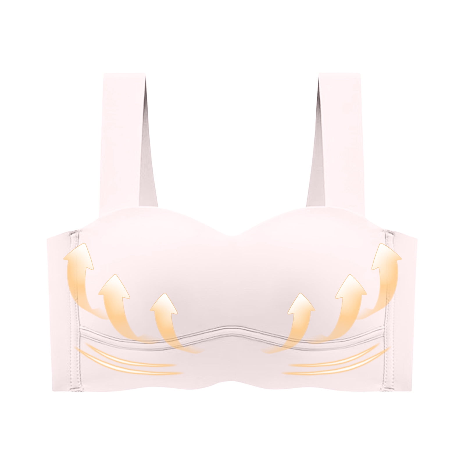 Aobny Trendy Womans Bras Beige T-Shirt No Underwire Underwear Seamless ...