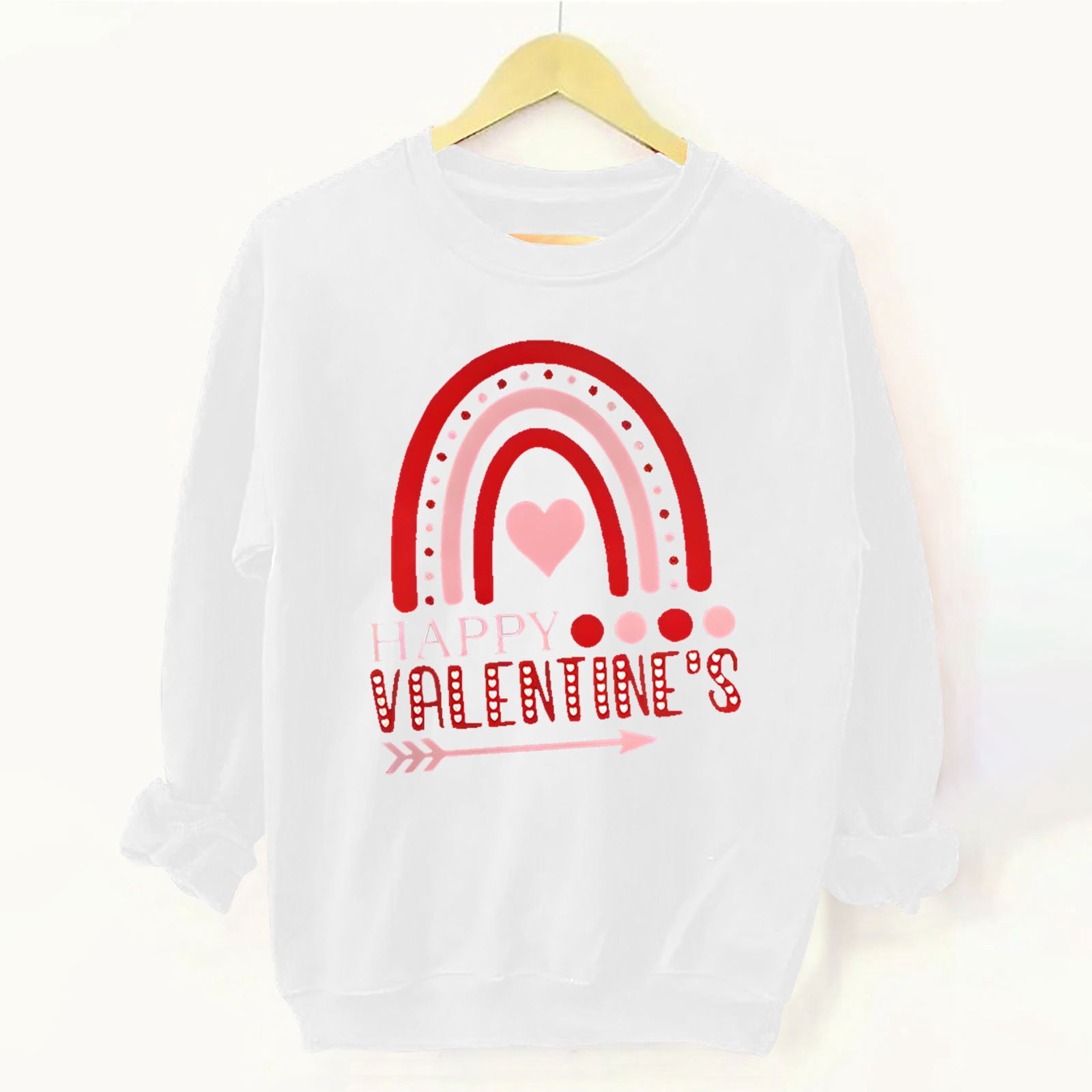 Aobny Valentine's Comfy Leisure Sweatshirts for Women's White Pullover ...