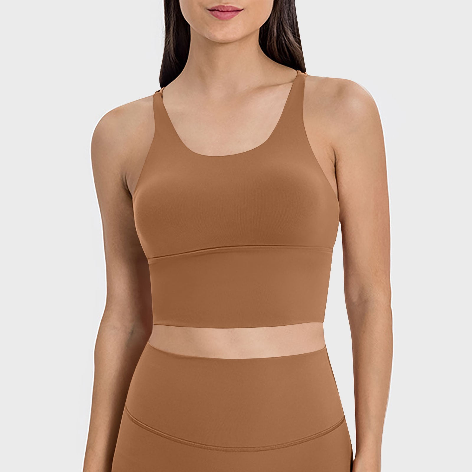 Aobny Workout Fancy Bras Orange Nylon Underwear Longline Back Smoothing ...