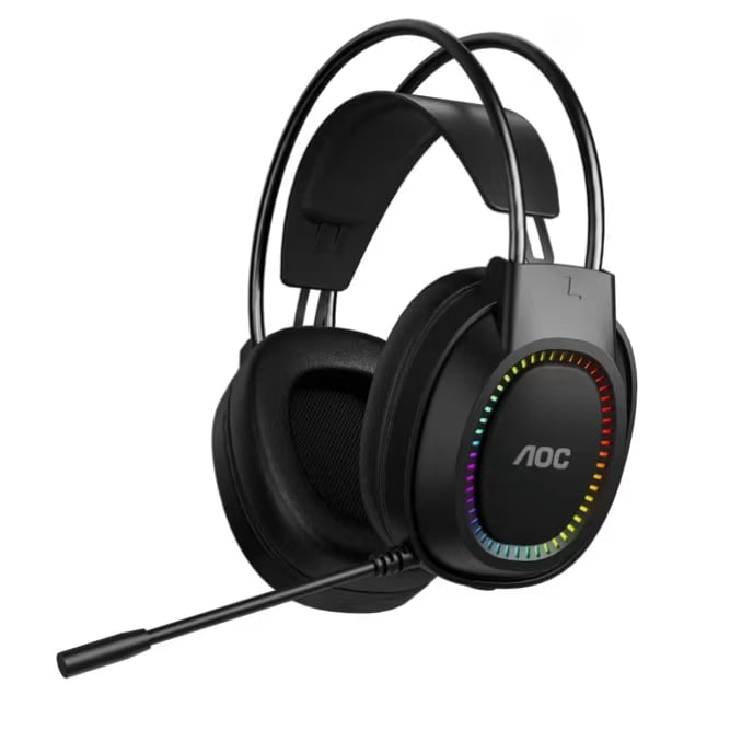 AOC ACG2500 Wired Gaming Headset with Mic, Static RGB Backlight, 50mm ...