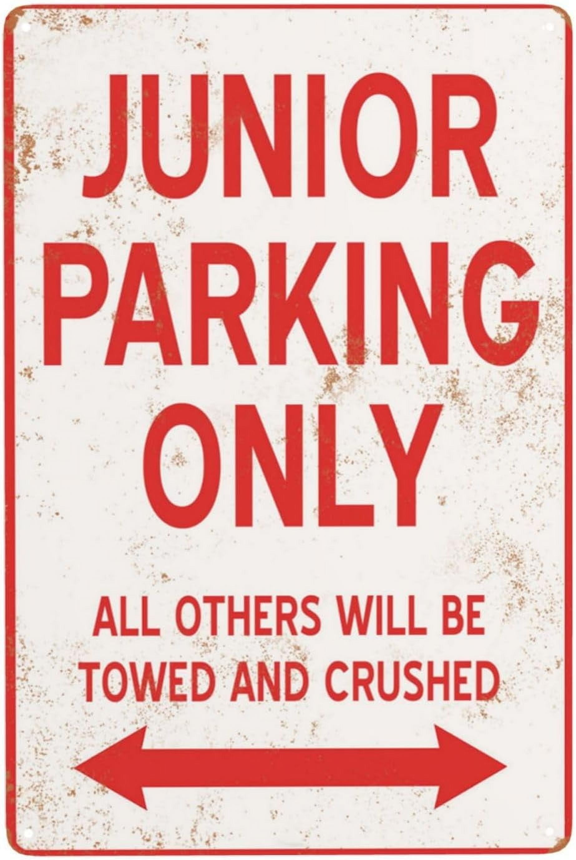AociSuki Junior Parking Only Metal Signs, Reserved Parking Sign, Chic Vintage Streets Tin Signs ...