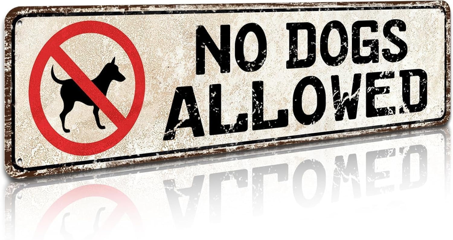 AociSuki No Dogs Allowed Sign, Prohibition Sign Metal Tin Sign for ...