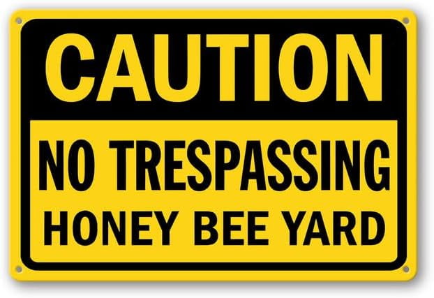 AociSuki No Trespassing Honey Bee Yard Sign 8x12inch Sign Funny Metal ...