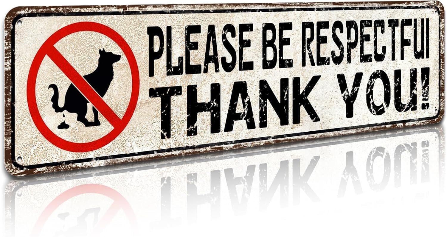 AociSuki Please Be Respectful Sign No Dog Pooping or Peeing Sign for ...