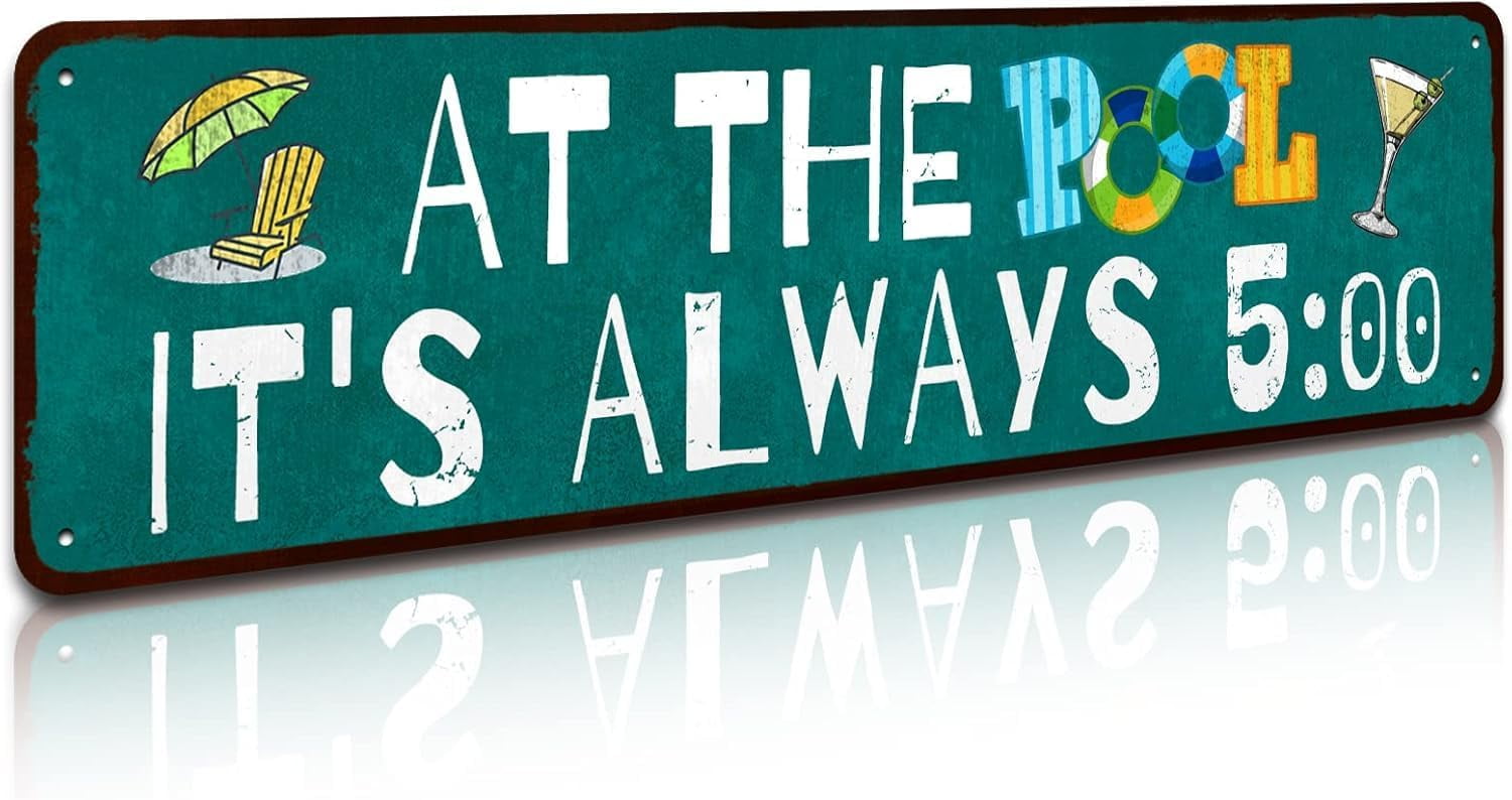 AociSuki Pool Rules Sign, Indoor/Outdoor Swimming Pool Decorations ...