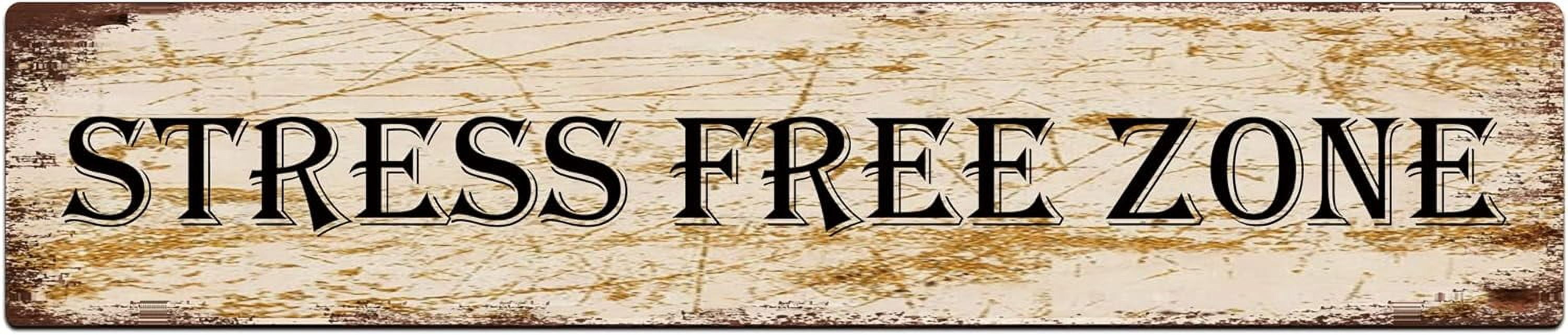 AociSuki Stress Free Zone Sign Vintage Metal Sign Retro Metal Plaque ...