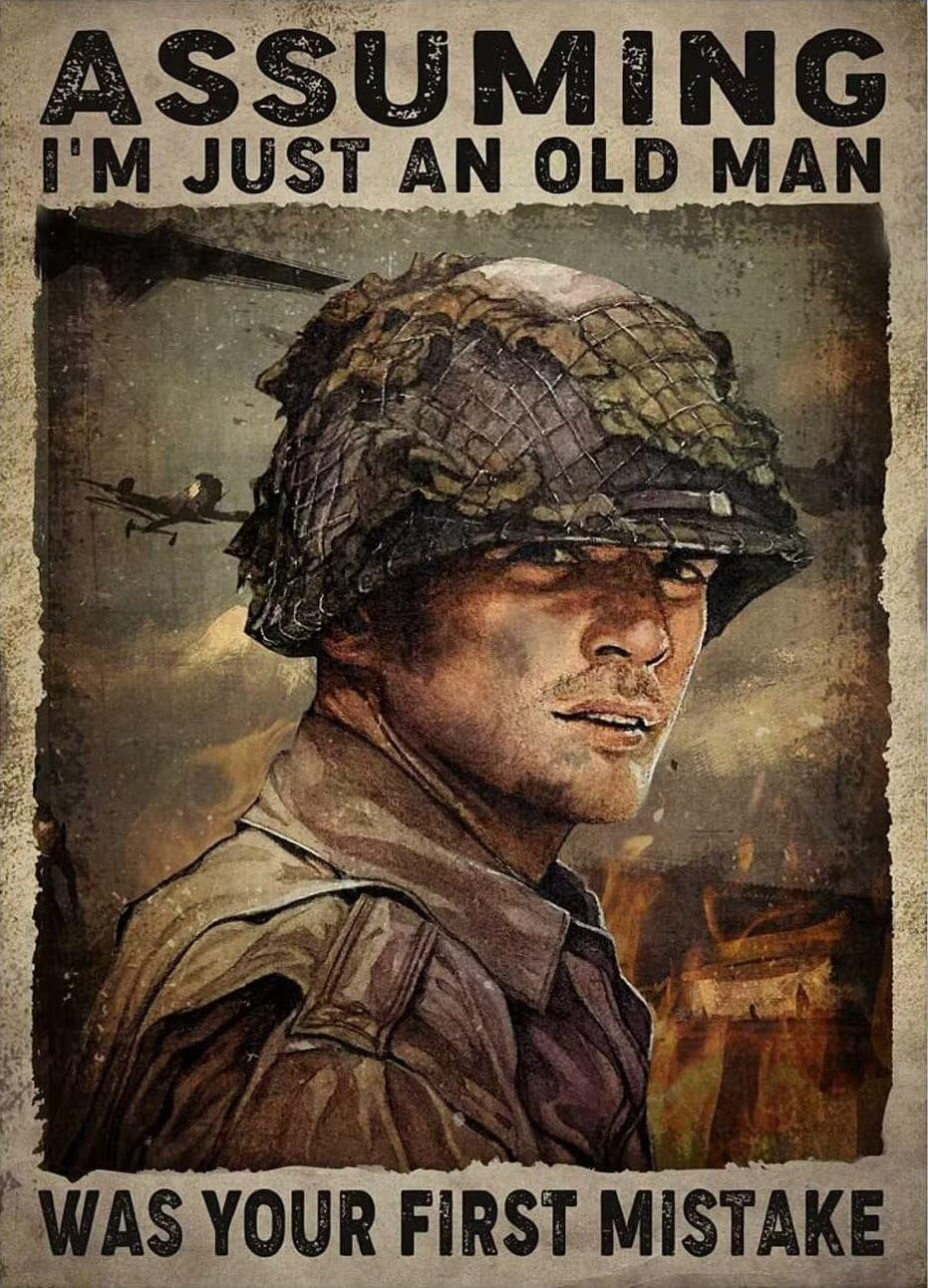 AociSuki Vintage Look Custom Soldier Metal Signs Assuming I'M Just An ...