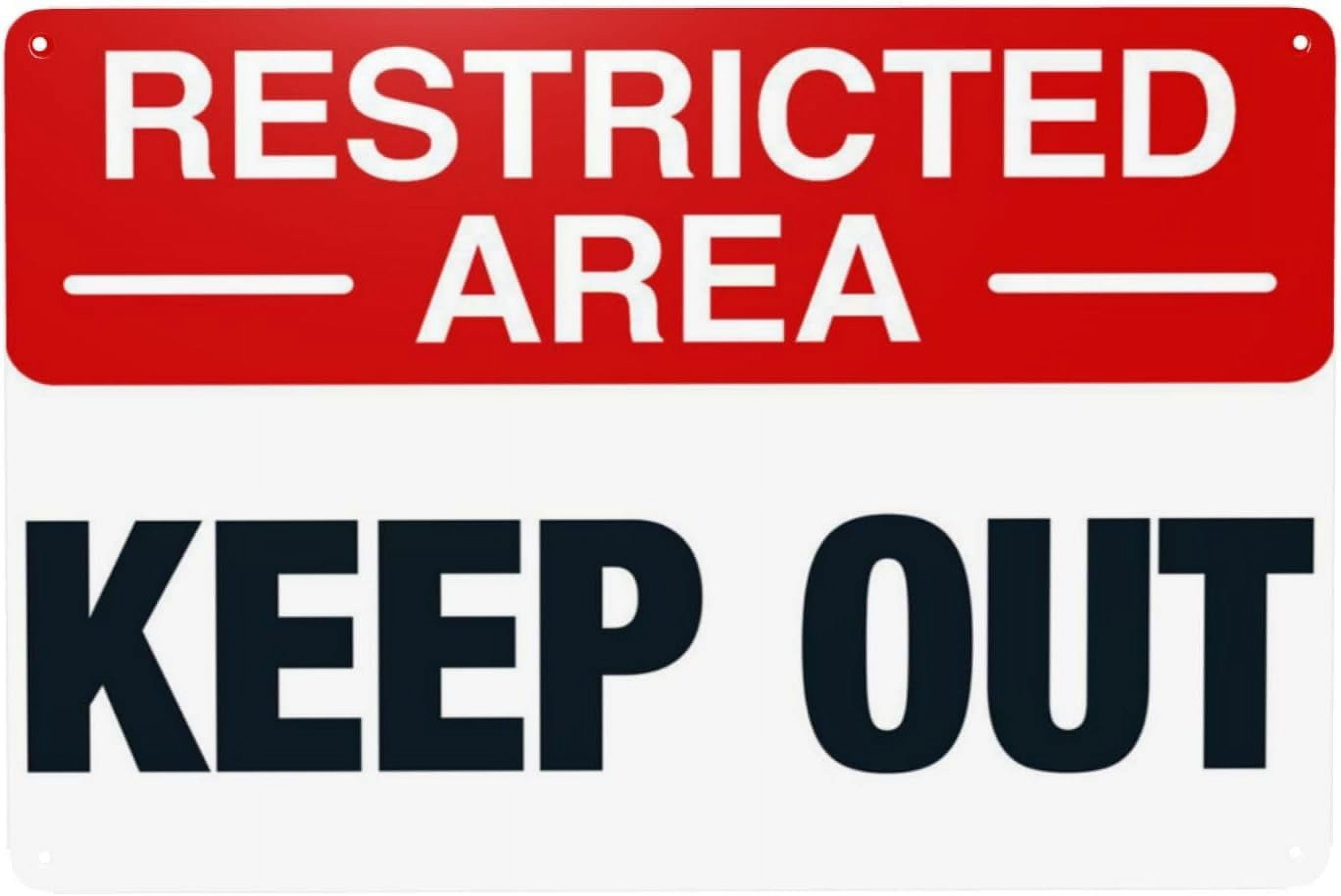 AociSuki Warning Metal Tin Sign, Restricted Area Keep Out Sign ...