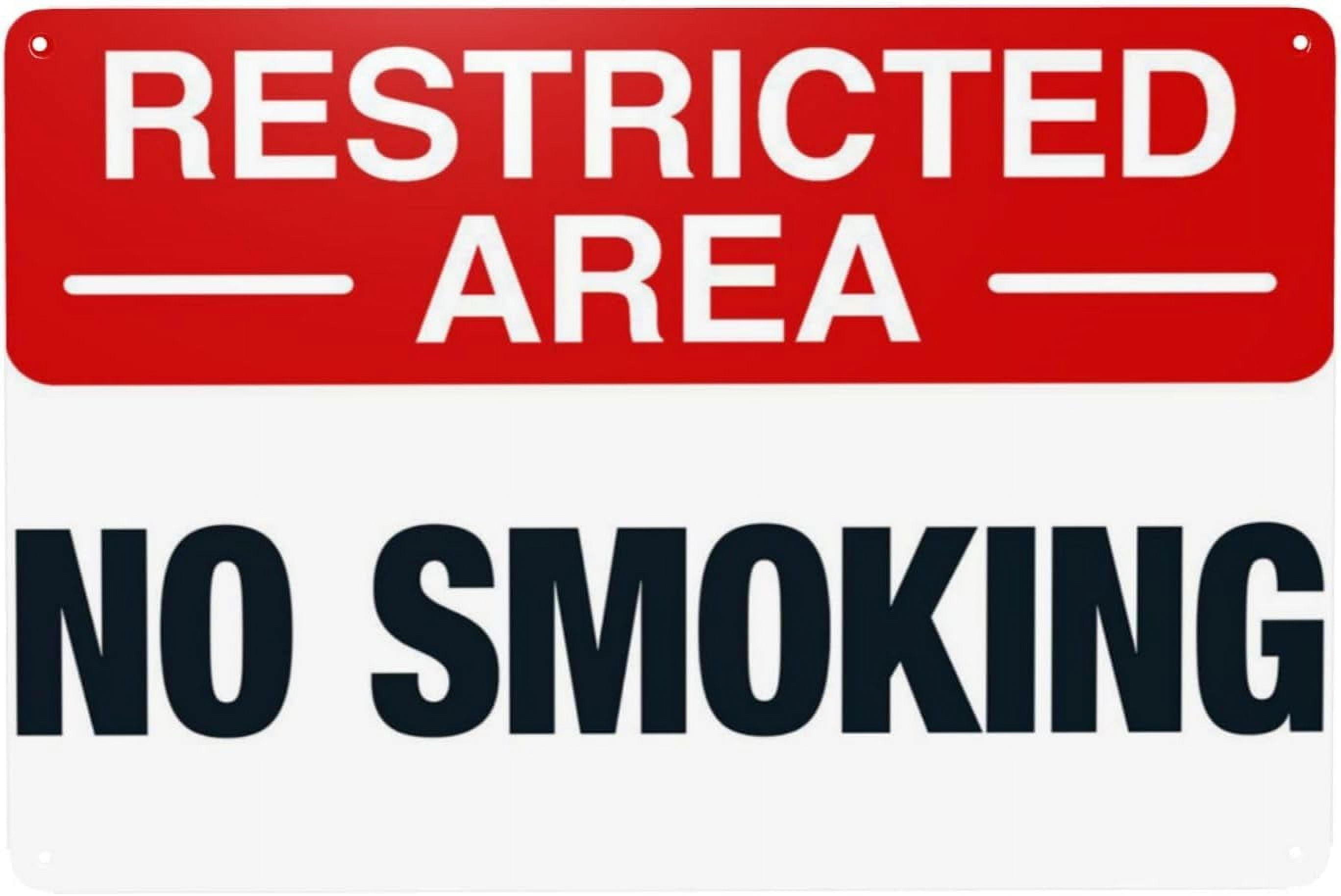 AociSuki Warning Metal Tin Sign, Restricted Area No Smoking Sign ...