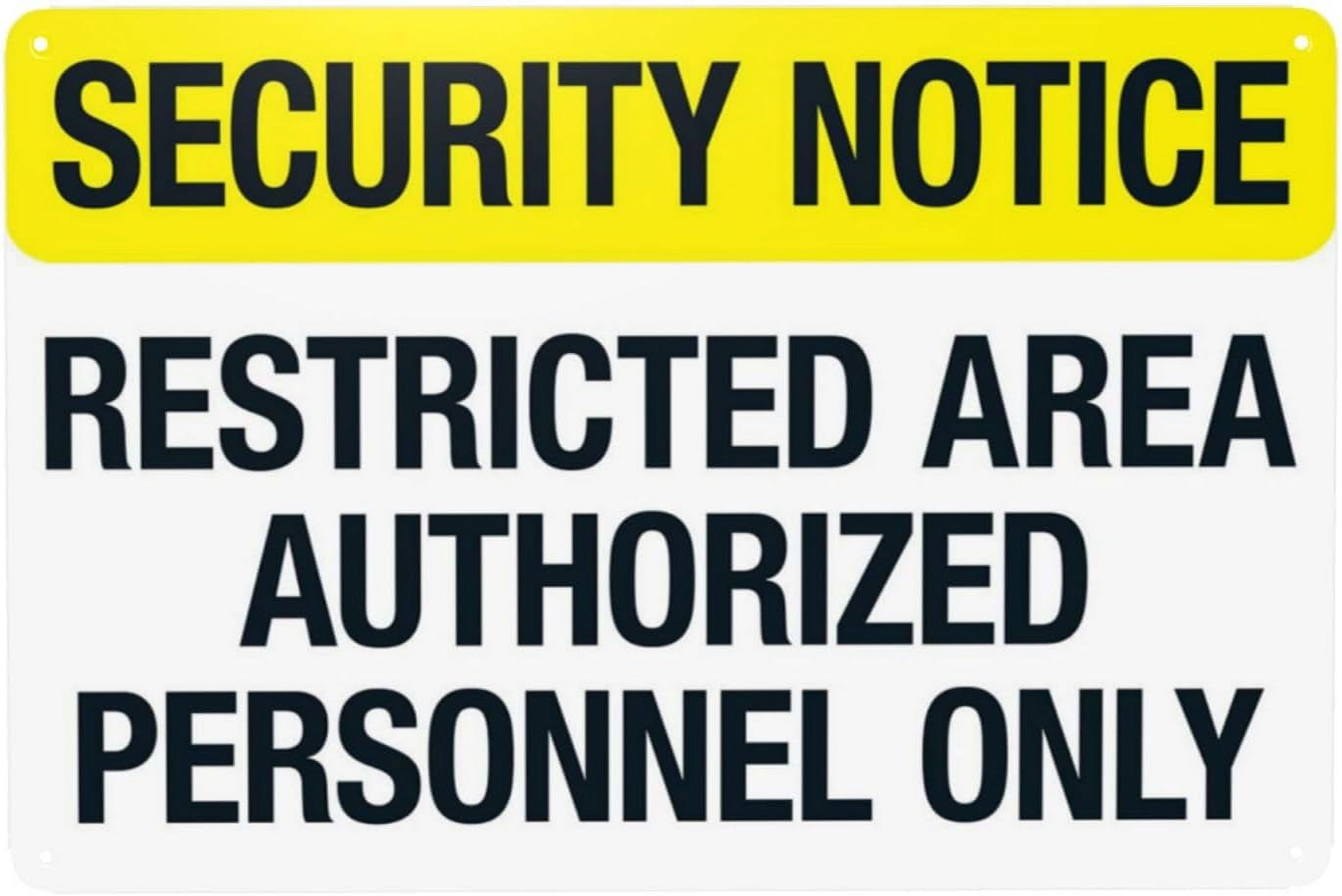 AociSuki Warning Metal Tin Sign, Security Notice Restricted Area ...