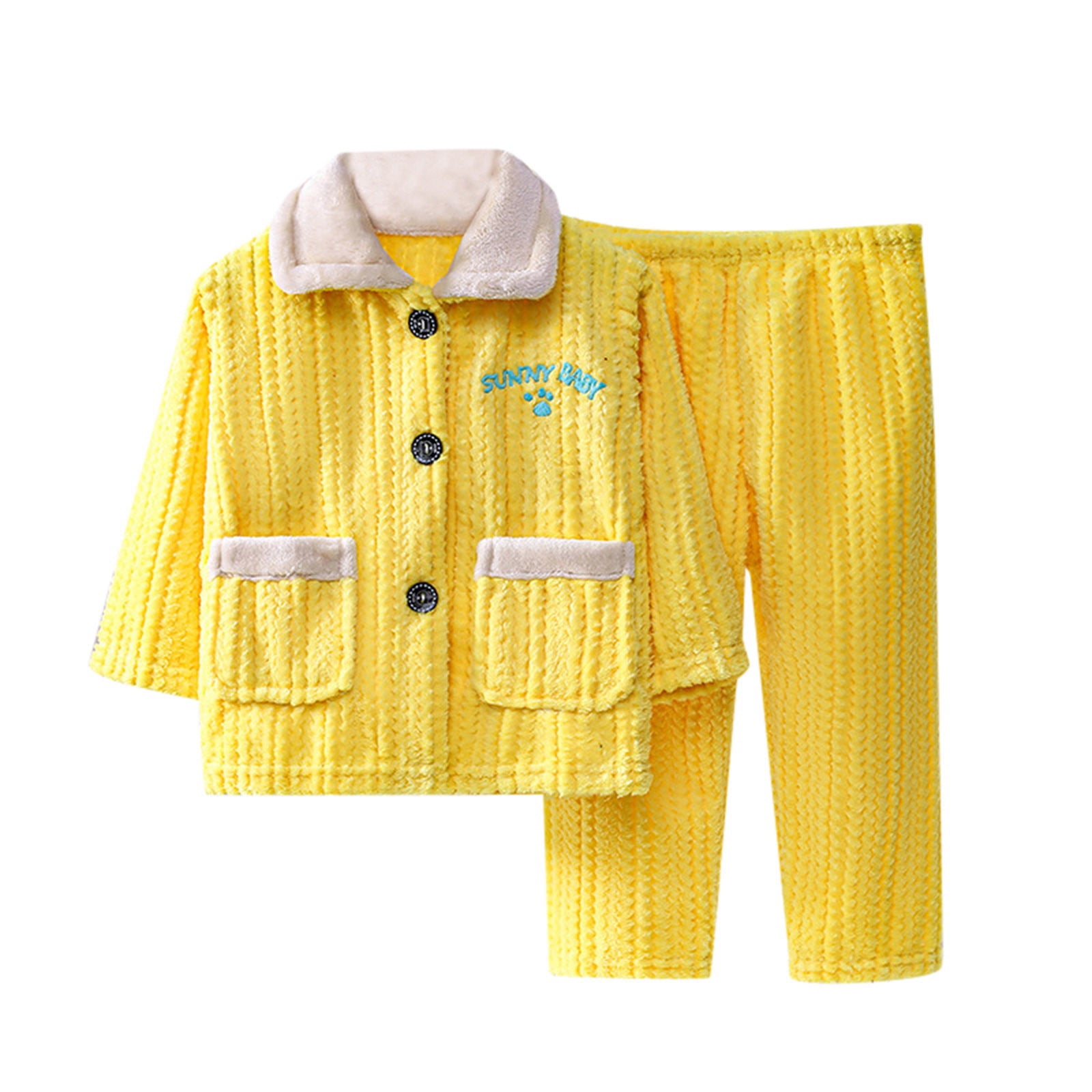 Aocisk 2 Piece Sleepwear Kids Pajama Sets Button Down Long Sleeve Shirt ...