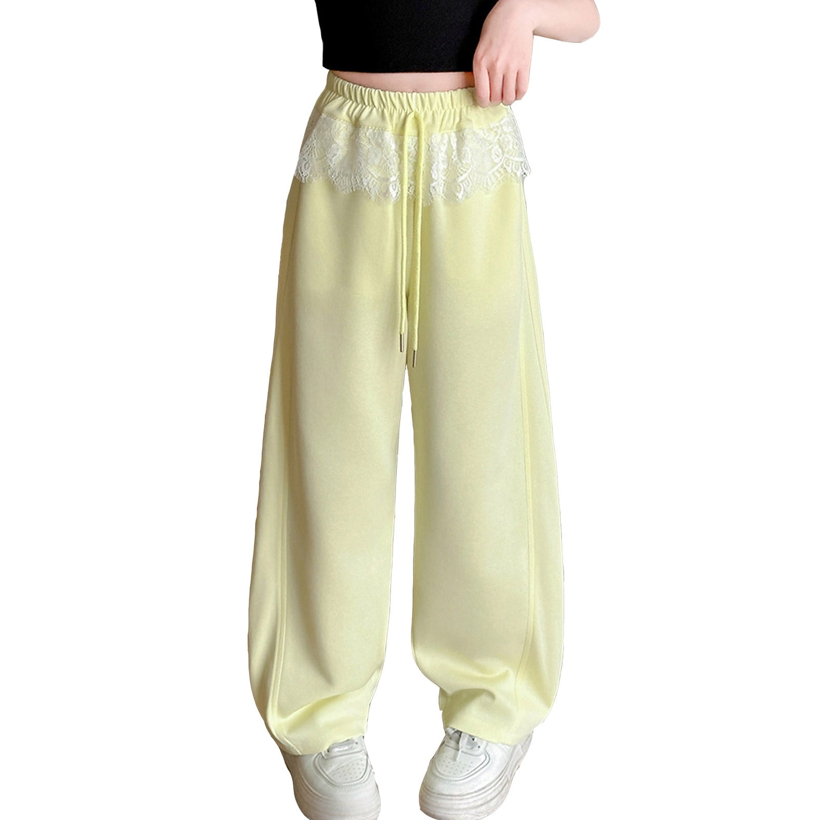 Fgnfyis Girls Sweatpants Drawstring Elastic Casual Active Joggers ...