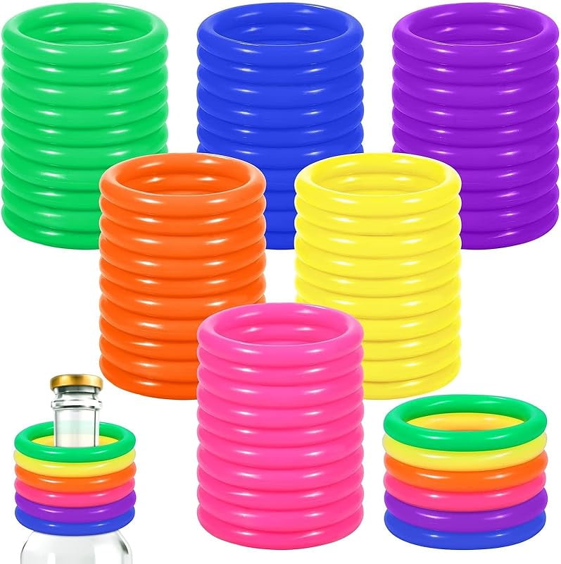 Aodaer 60 Pack Ring Toss Rings Plastic Carnival Rings 2.1 Inch for ...