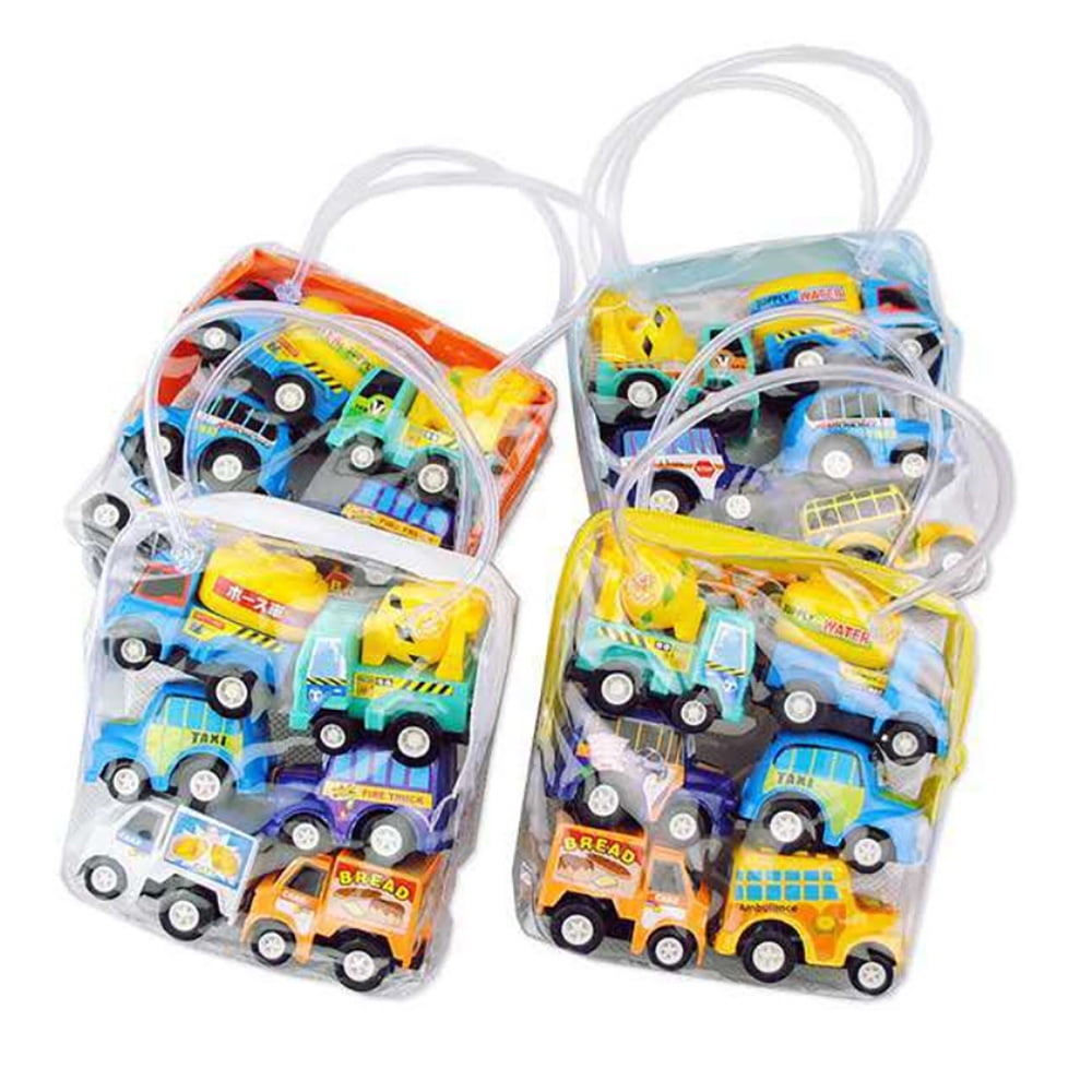 Aodebiao 1-4 Pack Soft Baby Toy Set with 6 Cars and Trucks and Carrying ...