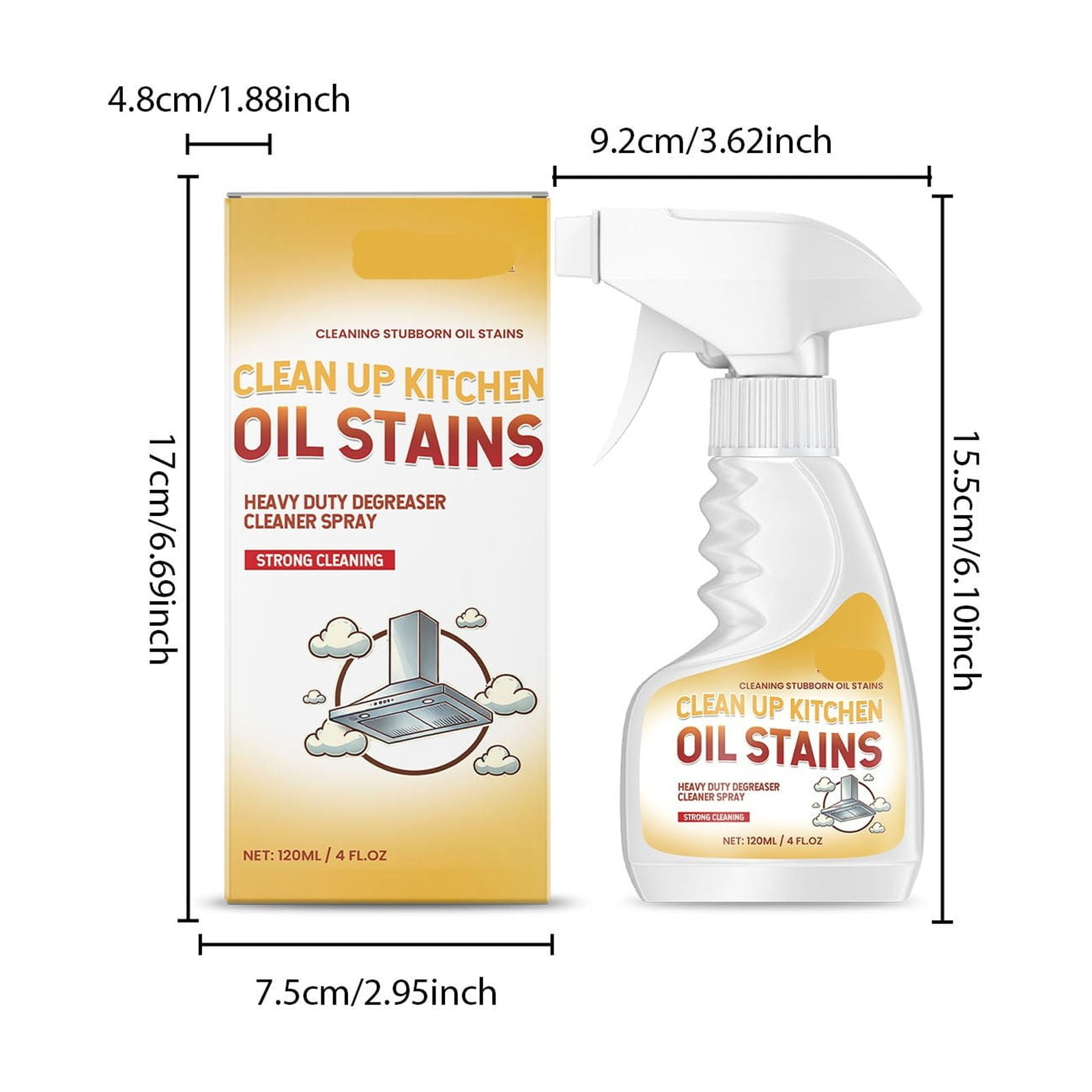 Aodebiao 1 Packs Kitchen Heavy Oil Cleaner - Heavy Duty Degreaser Cleaner Spray for Stubborn Oil ...