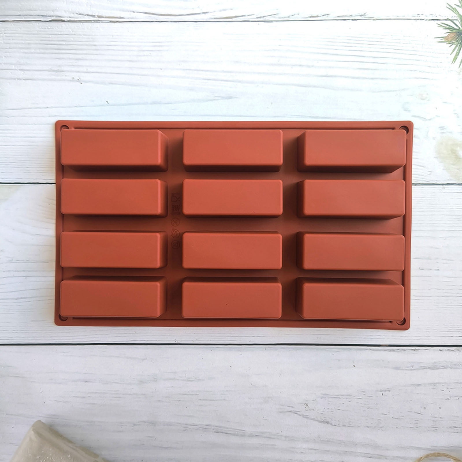 Aodebiao 12 Cavity Chocolate Small Silicone Rectangle Molds, Protein ...