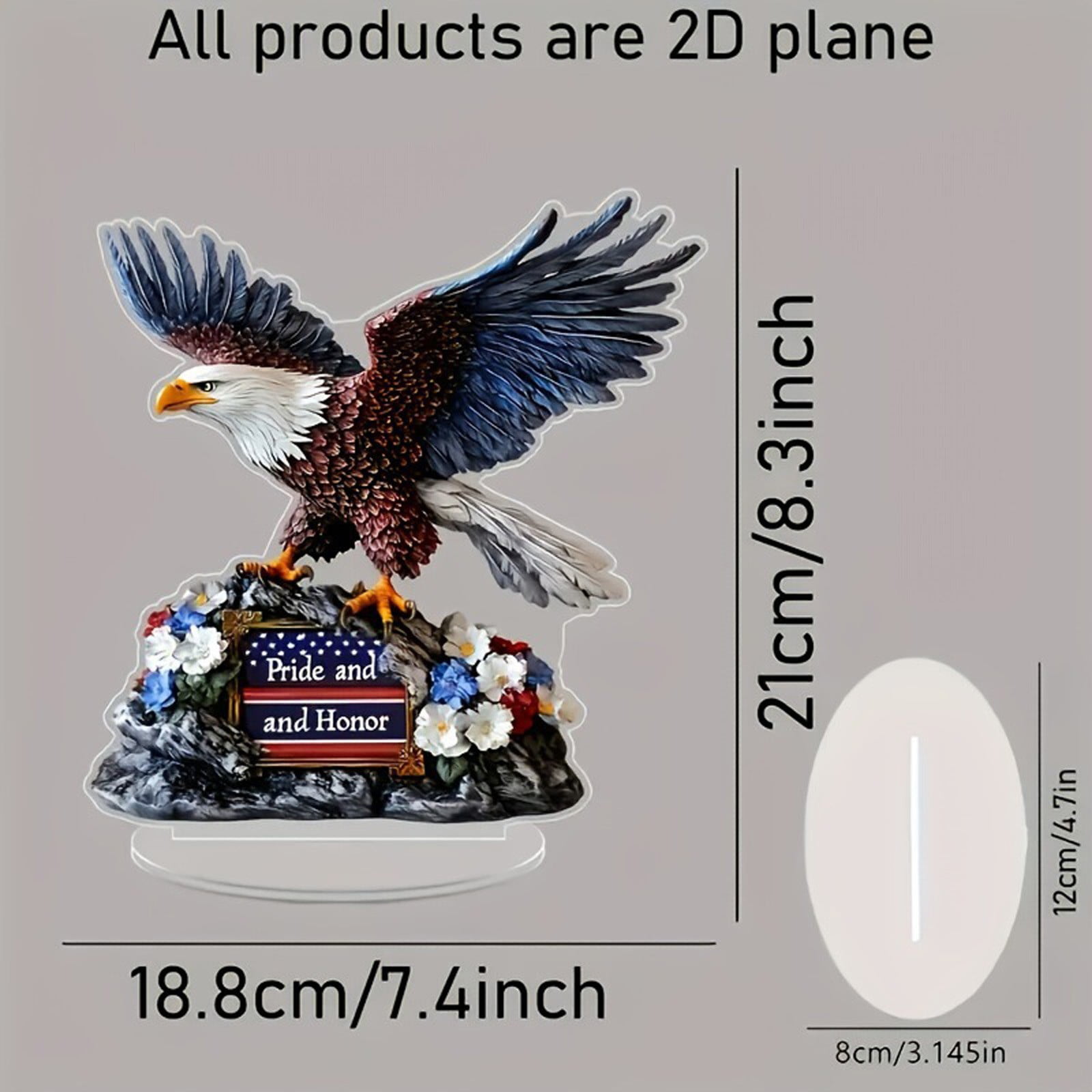 Aodebiao 2 Packs Patriotic Independence Day Ornament Handcrafted 2D ...