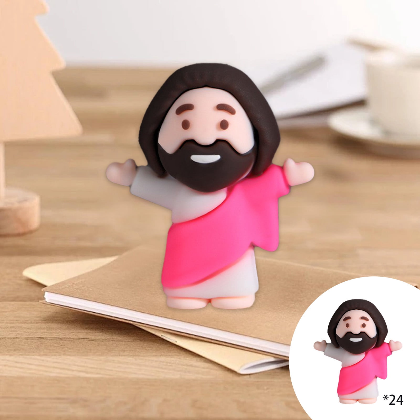 Aodebiao 24Pcs Mini Jesus Figurines Bulk Little Jesus Figures to Hide ...