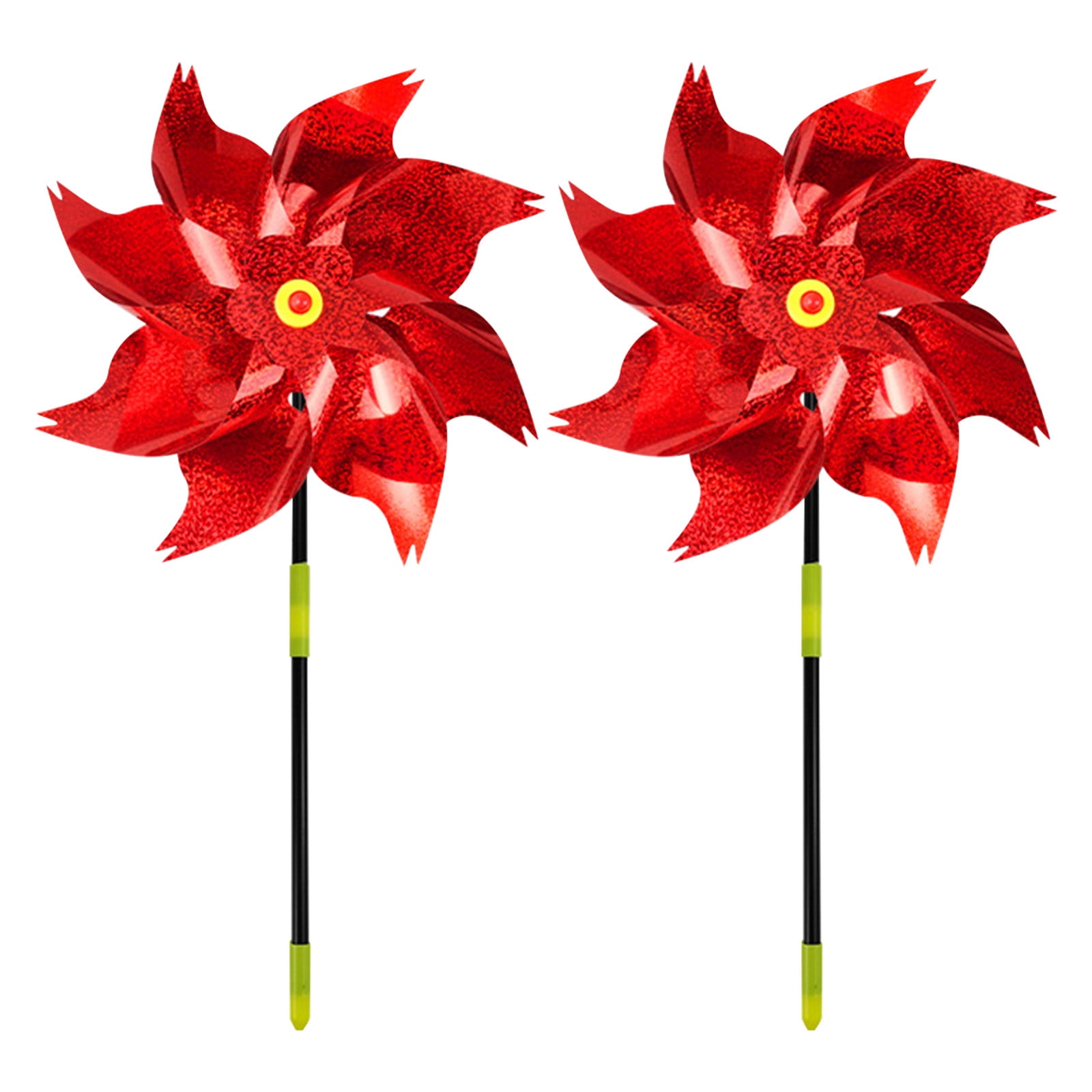 Aodebiao 2pc Reflective Pinwheels , Extra Sparkly Pinwheel for Garden ...
