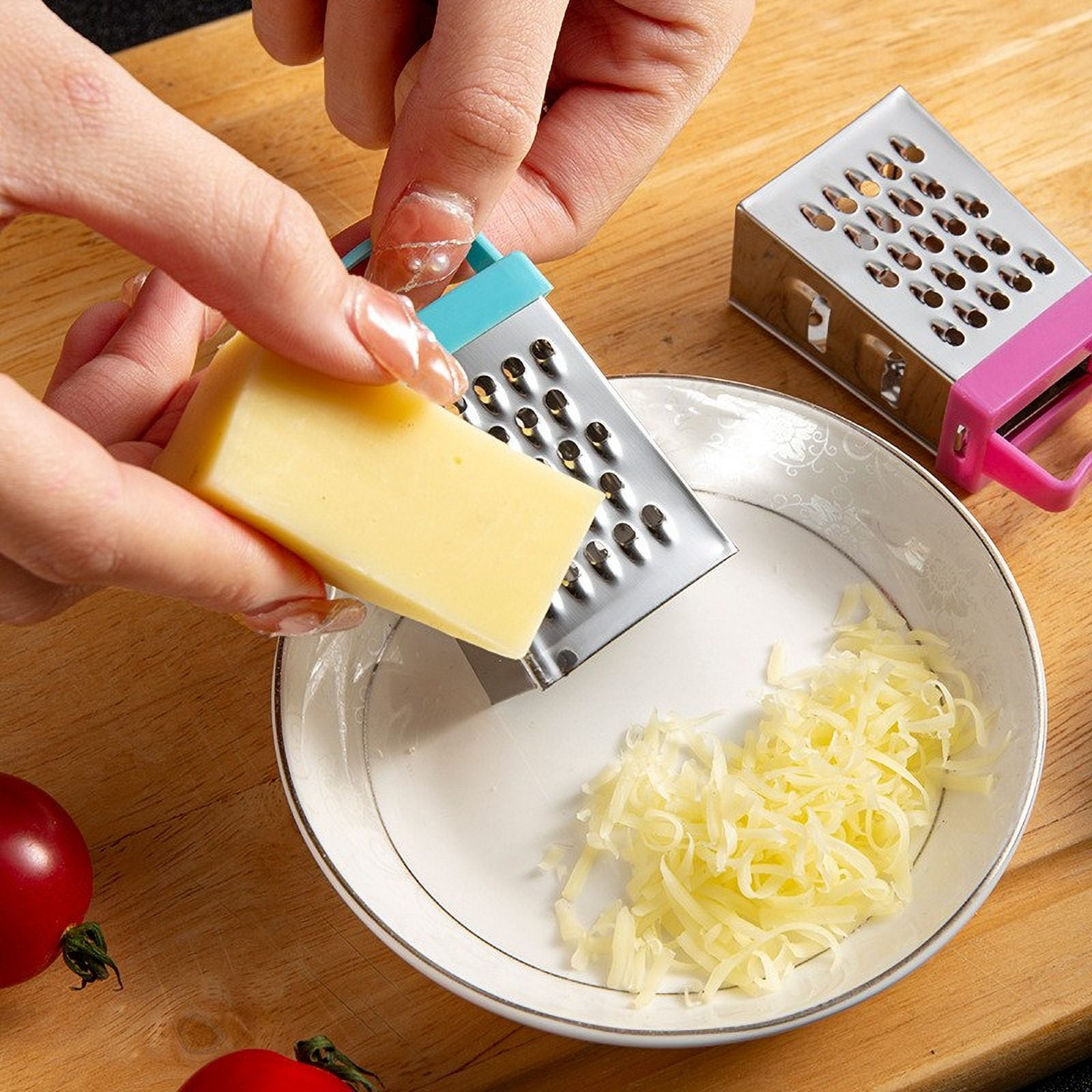 Aodebiao 4-in-1 Mini Stainless Steel Grater - Compact Cheese, Garlic ...
