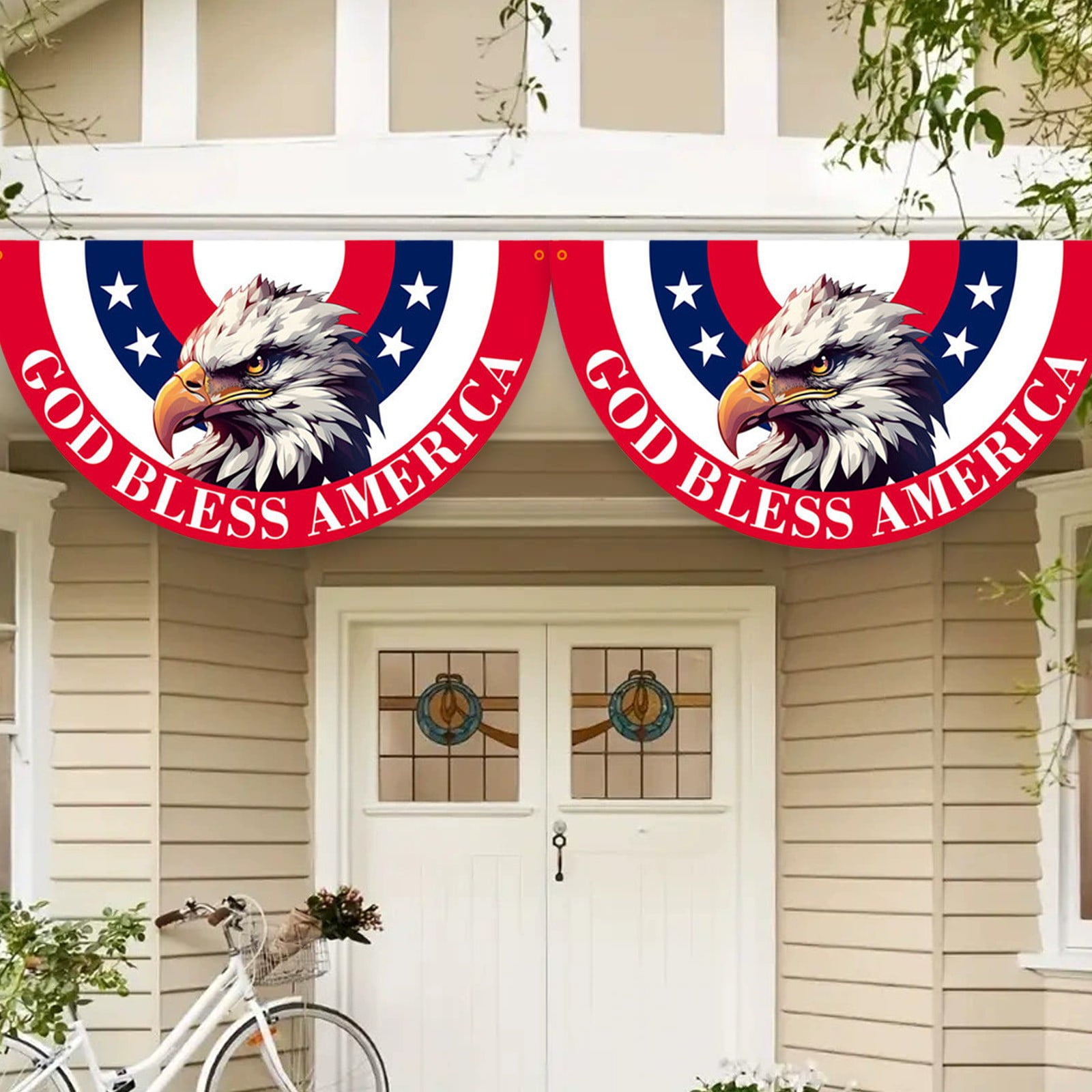 Aodebiao 4th of July Decorations,American Flag Banner, 1 PCS USA Pleated Fan Flags, Patriotic ...