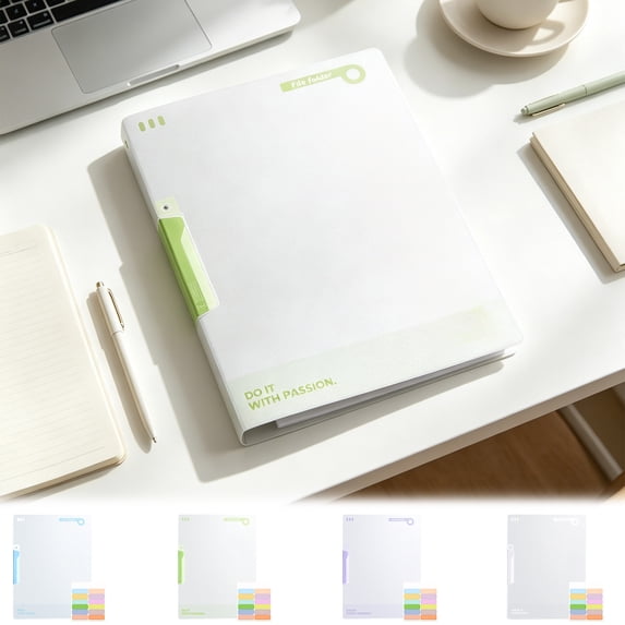 Aodebiao A4 Rotating Double-Ring Binder, Transparent PP Document Folder ...