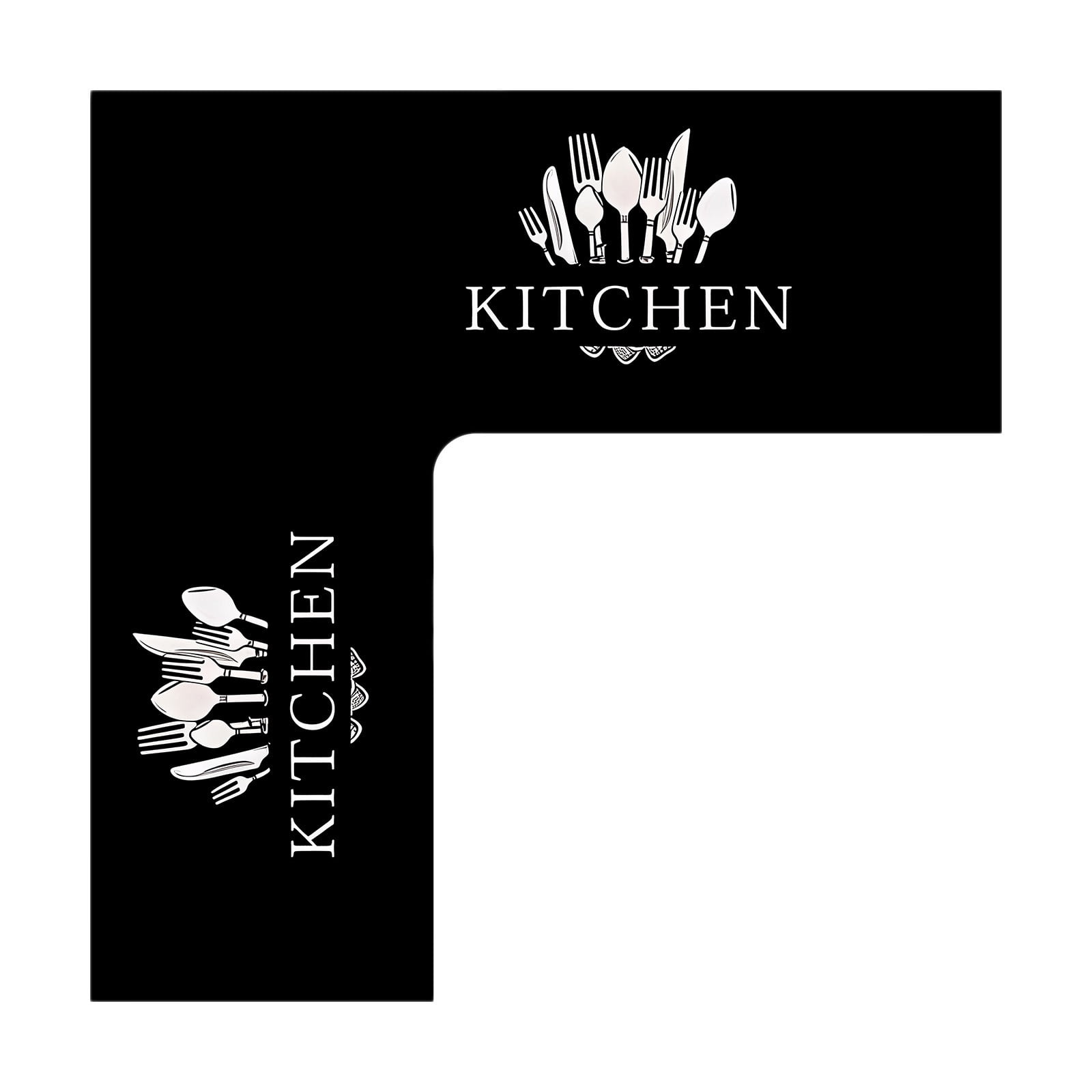 Aodebiao Anti-Slip Corner Kitchen Rug, 1 Piece L-Shaped Floor Mats ...