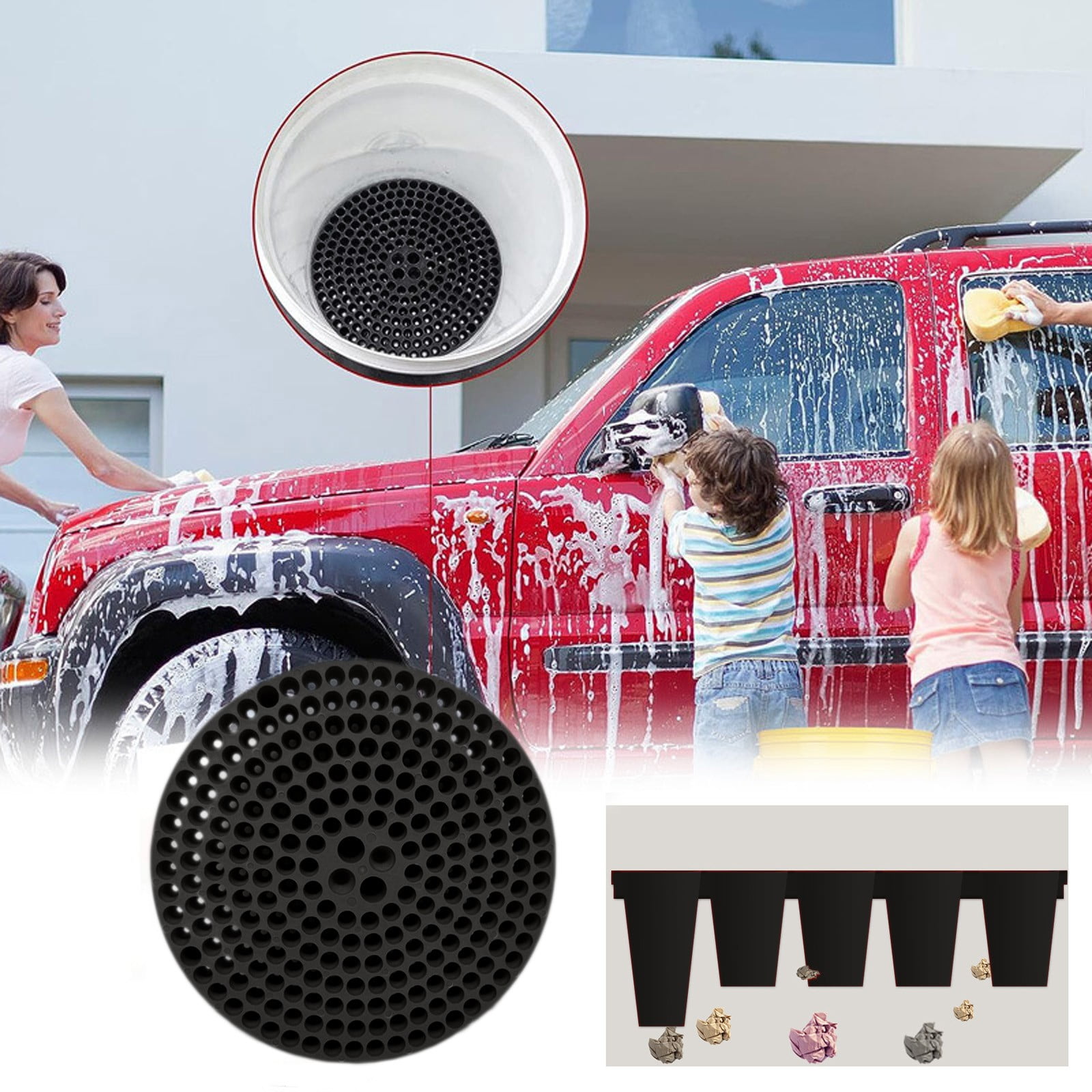 Aodebiao Car Wash Bucket Dirt Trap, Car Wash Filter for Removing Dirt ...