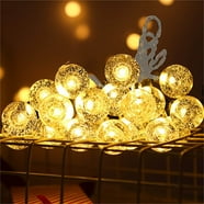 GooingTop Patio String Lights Solar Powered, 26Ft 50 LED Crystal Globe ...