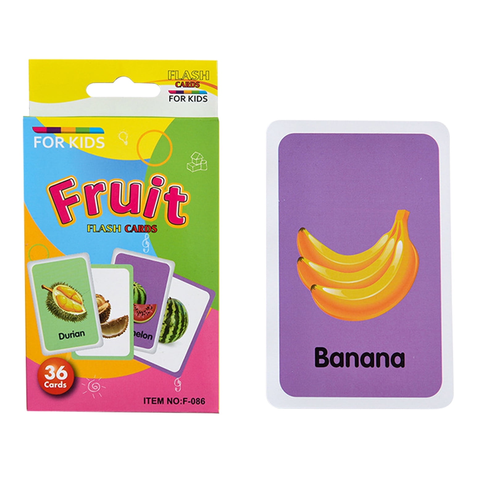 Aodebiao Early Learning Flash Cards for - First Words Vocabulary Builder with Fruits Vegetables ...