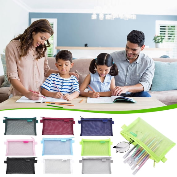 Aodebiao Exquisite Transparent Mesh Pencil Case Storage Bag, Nylon ...