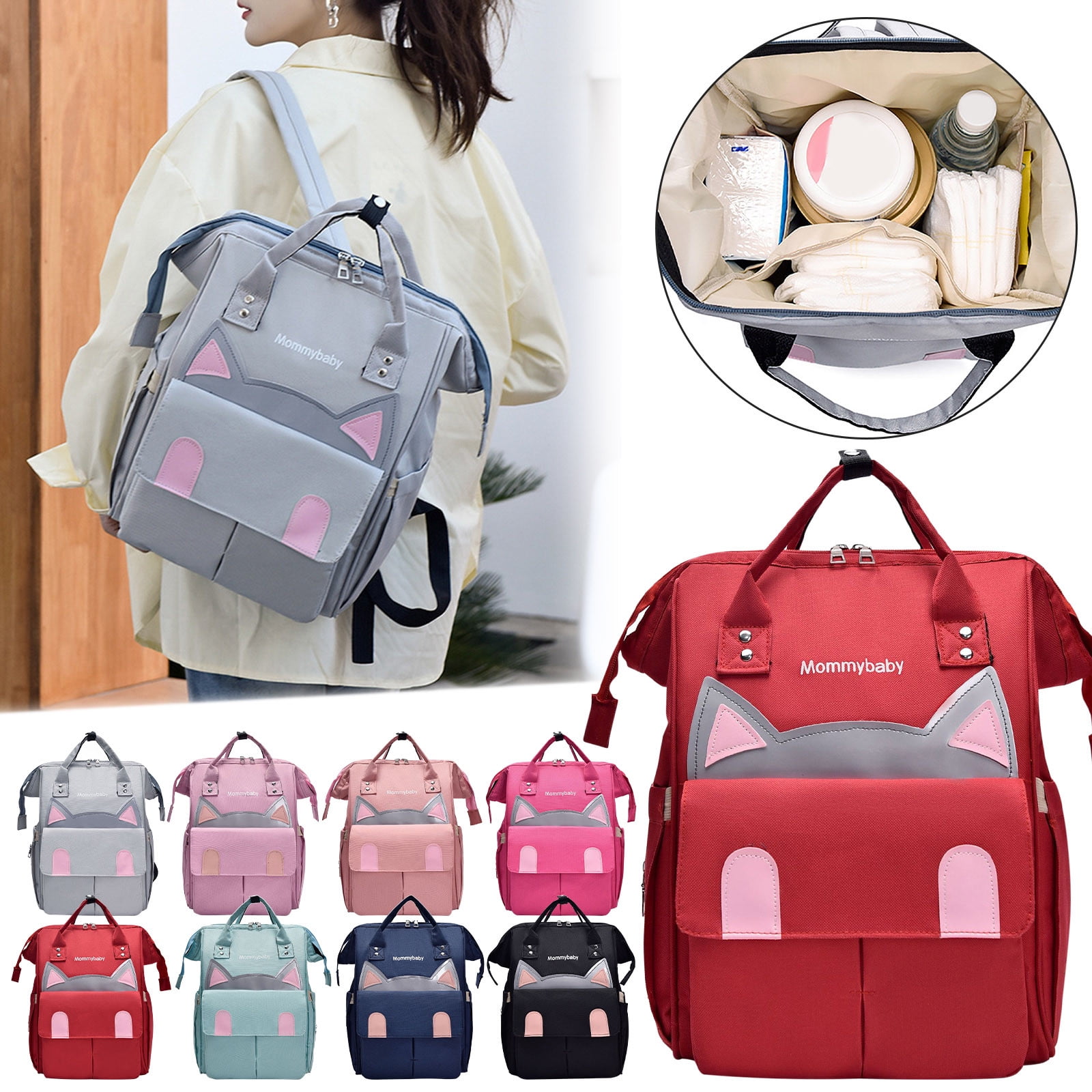 Aodebiao Extra Large Diaper Bag Backpack, Expandable Baby Bag with Up ...