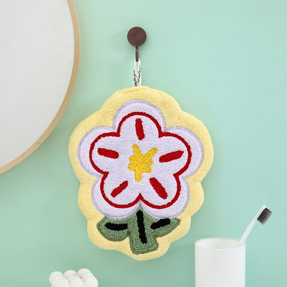 Aodebiao Flower-Shaped Hand Towels,Hanging Hand Towels for Bathroom ...