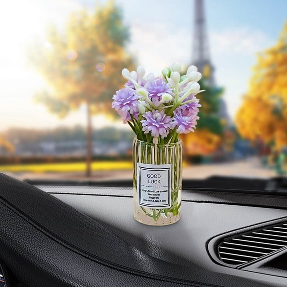 Aodebiao Fresh Mini Car Vase Ornament Center Console Decor with ...
