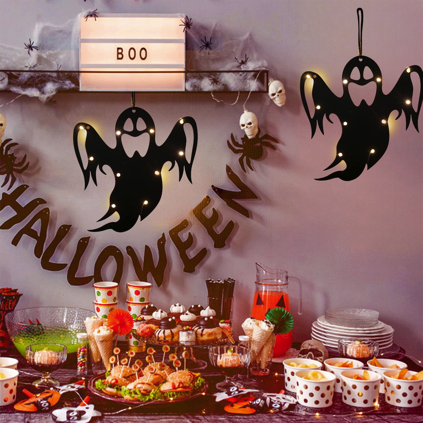 Aodebiao Halloween LED Light Up Door Sign - Spooky Battery Powered ...