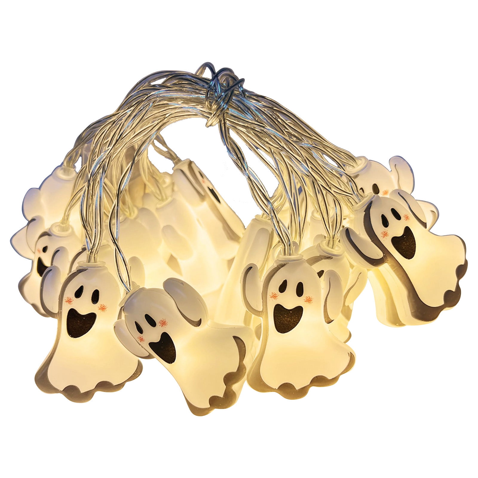 Aodebiao Halloween LED String Lights with Ghost Bulbs - Spooky Party ...