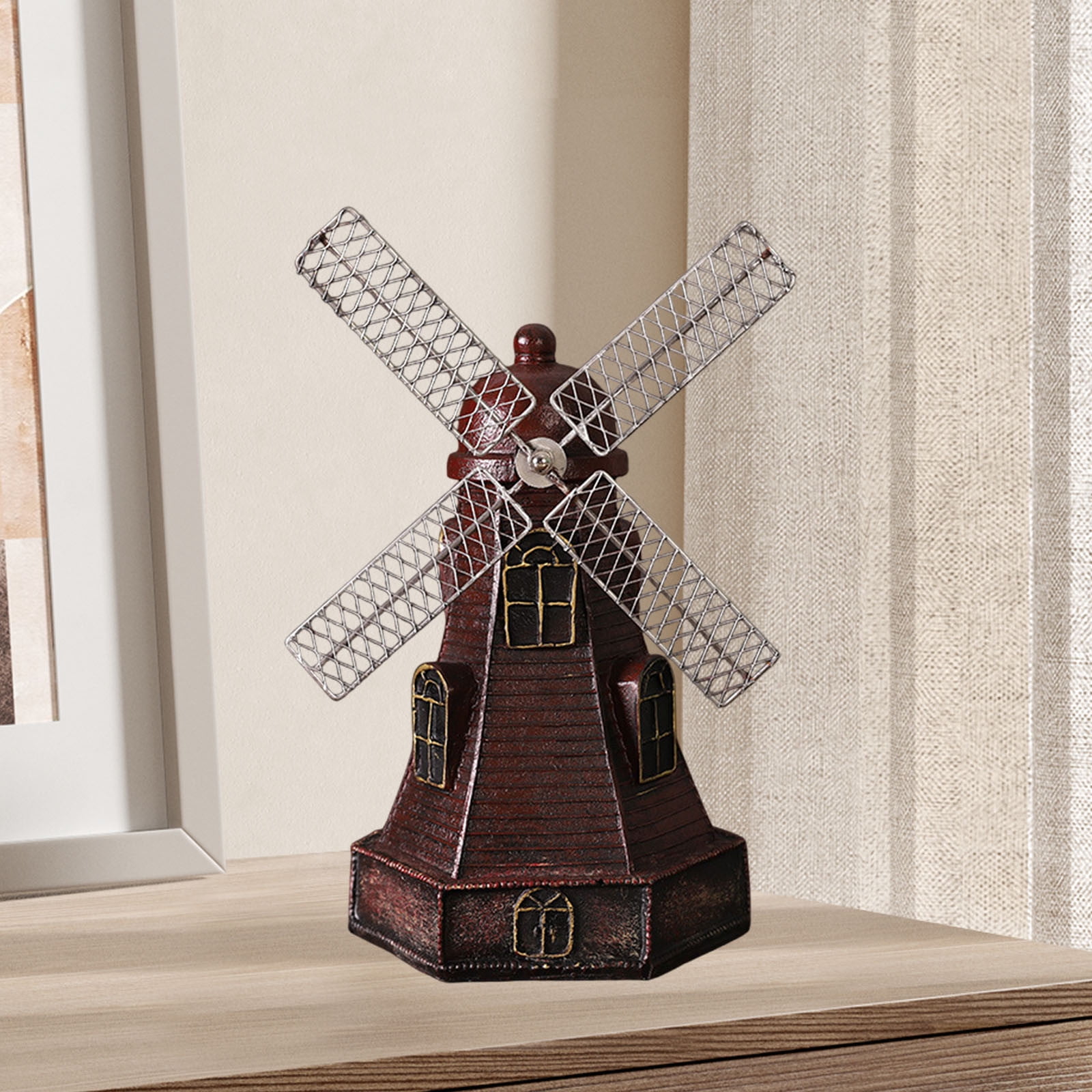 Aodebiao Hand-Painted Resin Windmill Ornament - Mini Festive Decor ...