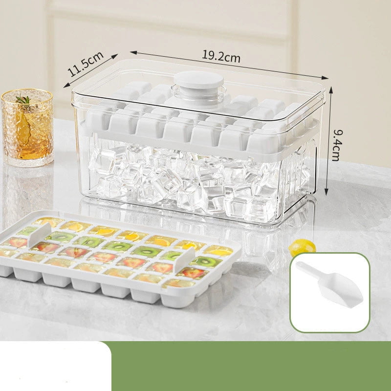 Aodebiao Ice Trays for Freezer with Lid & Bin, Ice Cube Tray MakingIce ...