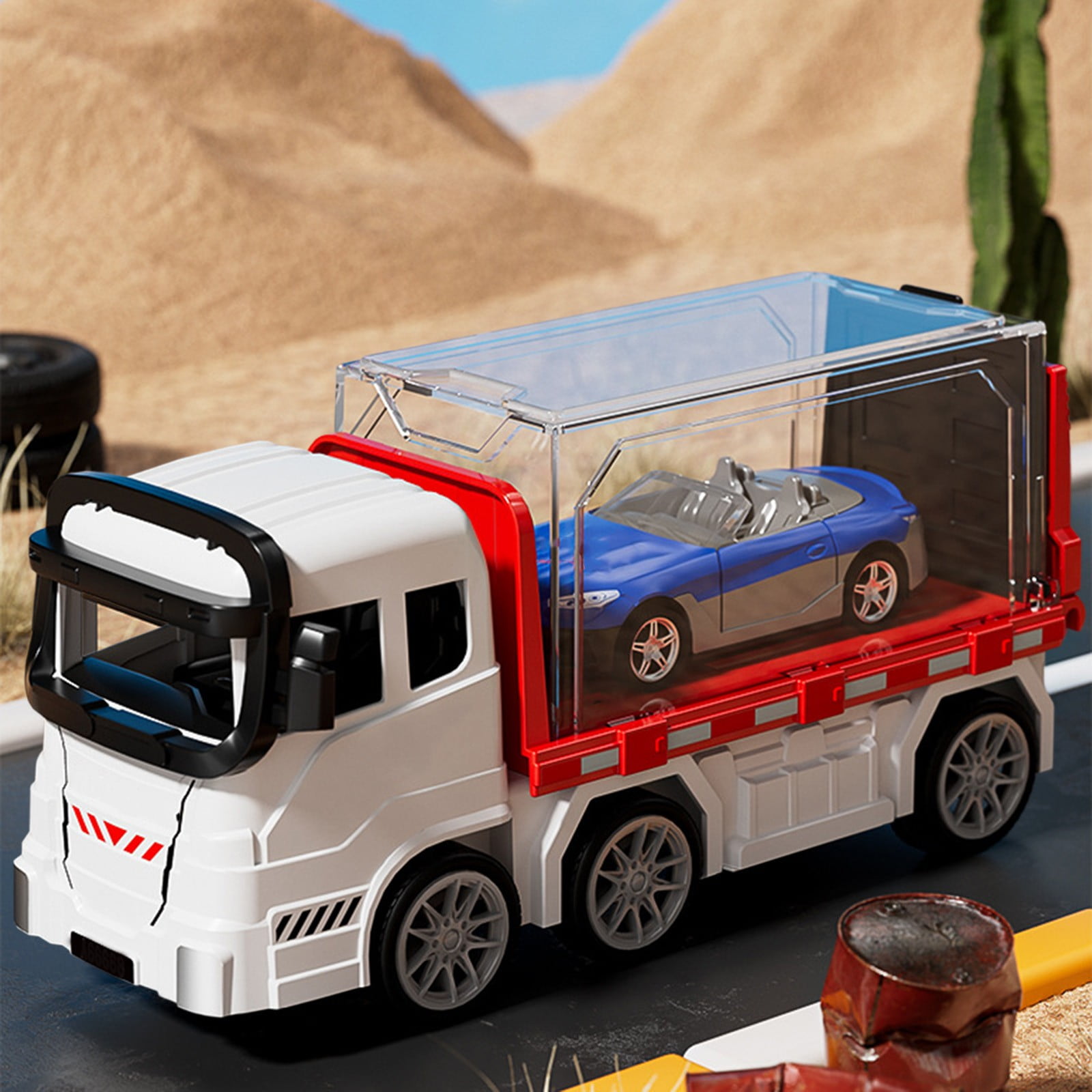 Aodebiao Inertial Container Truck Toy Alloy Detachable Flatbed Car ...