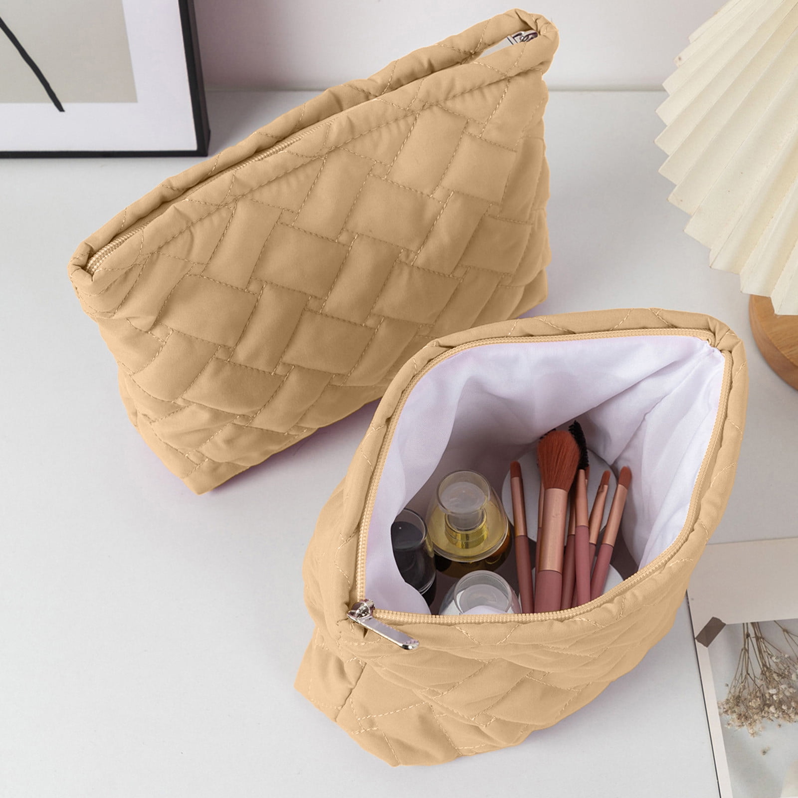 Aodebiao Knitted Cosmetic Bag with Intricate Patterns, Striped Color ...