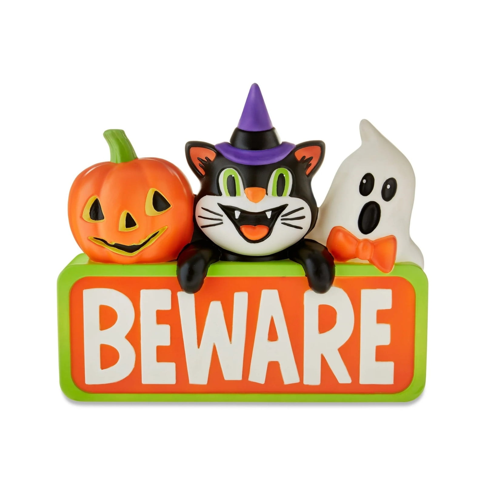 Aodebiao Light Up Beware Sign Halloween Pumpkin Ghost Lantern Spooky ...