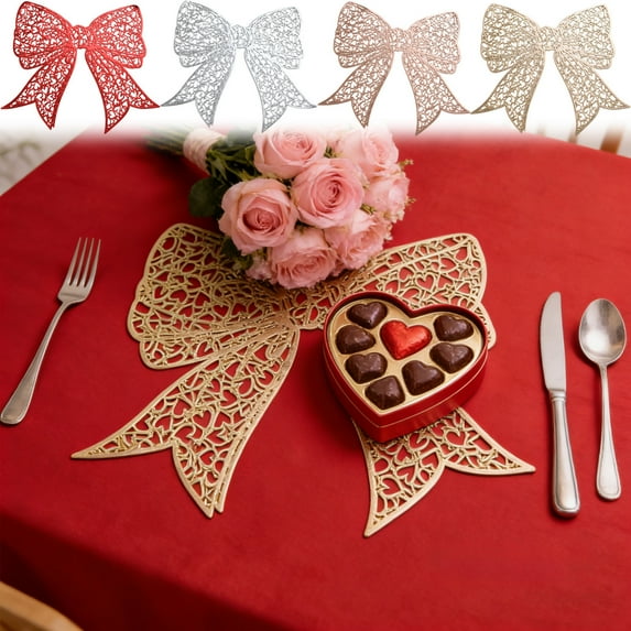 Aodebiao PVC Placemats Set Valentine's Day Heat Resistant Table Mat ...