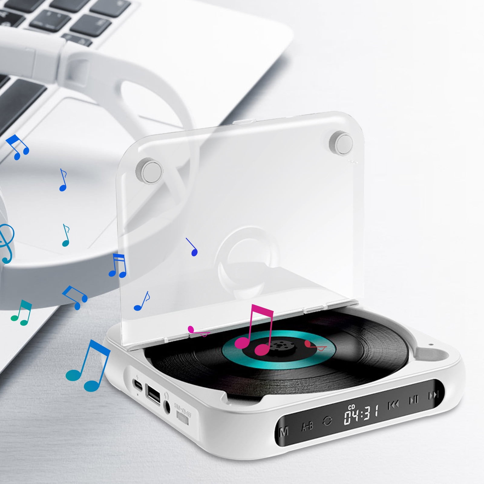Aodebiao Portable CD Player , Wireless Audio - Supports CD, USB ...