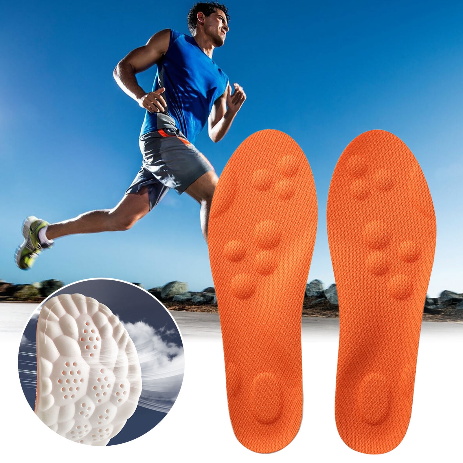 Aodebiao Shock Absorbing Insoles for Men & Women - All-Day Comfort ...
